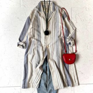 nest Robe - 美品✨ネストローブ nestRobe リネンストライプ nest Robe - 美品✨ネストローブ nestRobe リネンストライプ