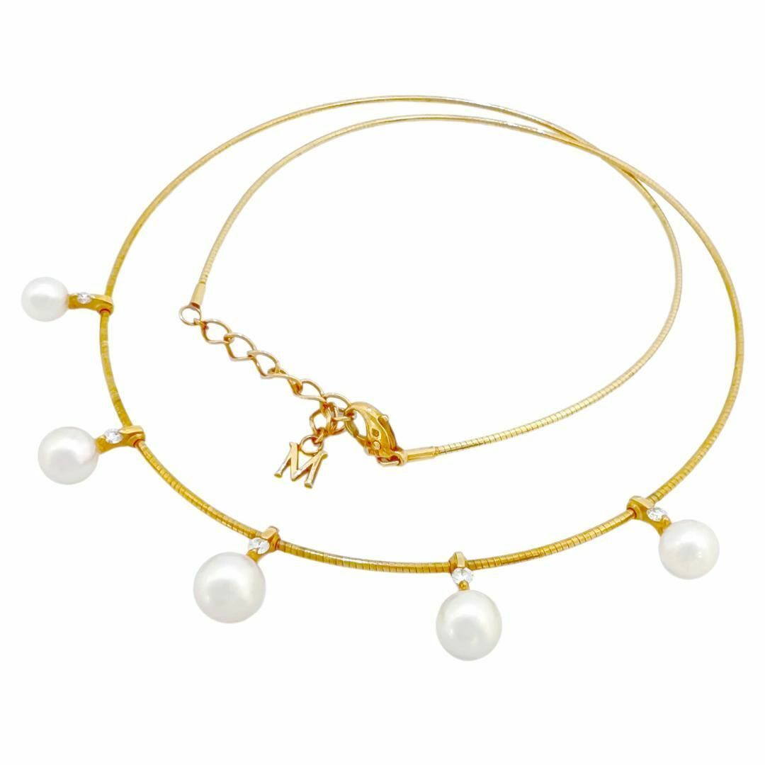MIKIMOTO - 極美品 ミキモト オメガネックレス パール ダイヤ MIKIMOTO - 極美品 ミキモト オメガネックレス パール ダイヤ