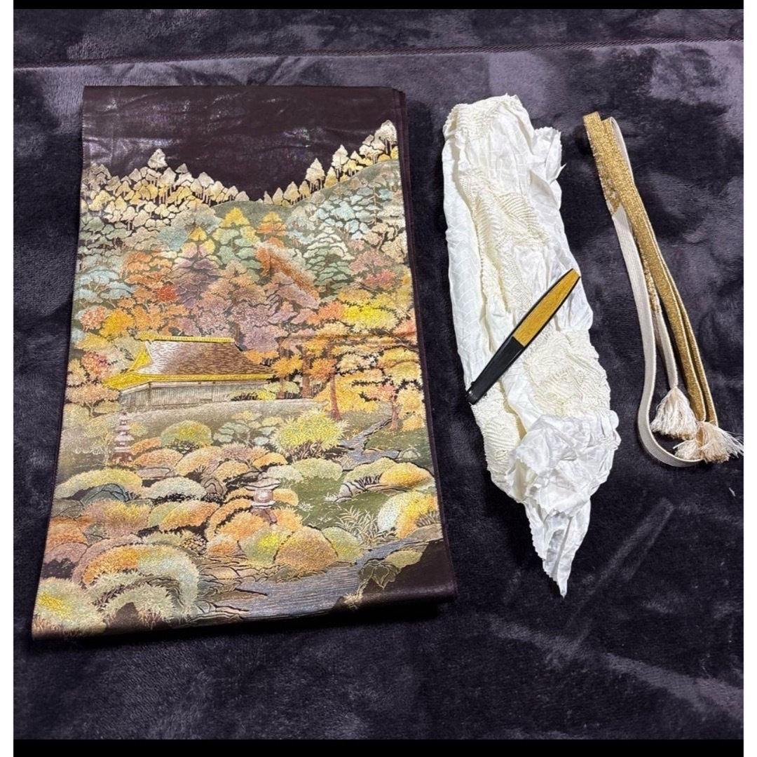 正絹作家やまと扱い5つ紋黒留袖フルセット4点 美品着物+帯+ 正絹作家やまと扱い5つ紋黒留袖フルセット4点 美品着物+帯+