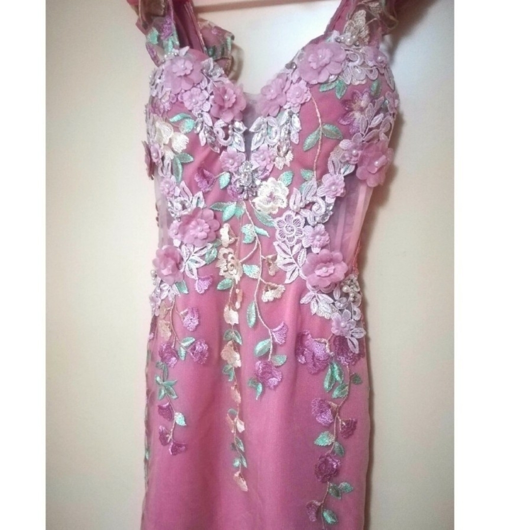 ROBE - Robe de Fleurs フラワー刺繍チュールレース×タイトミニ ROBE - Robe de Fleurs フラワー刺繍チュールレース×タイトミニ
