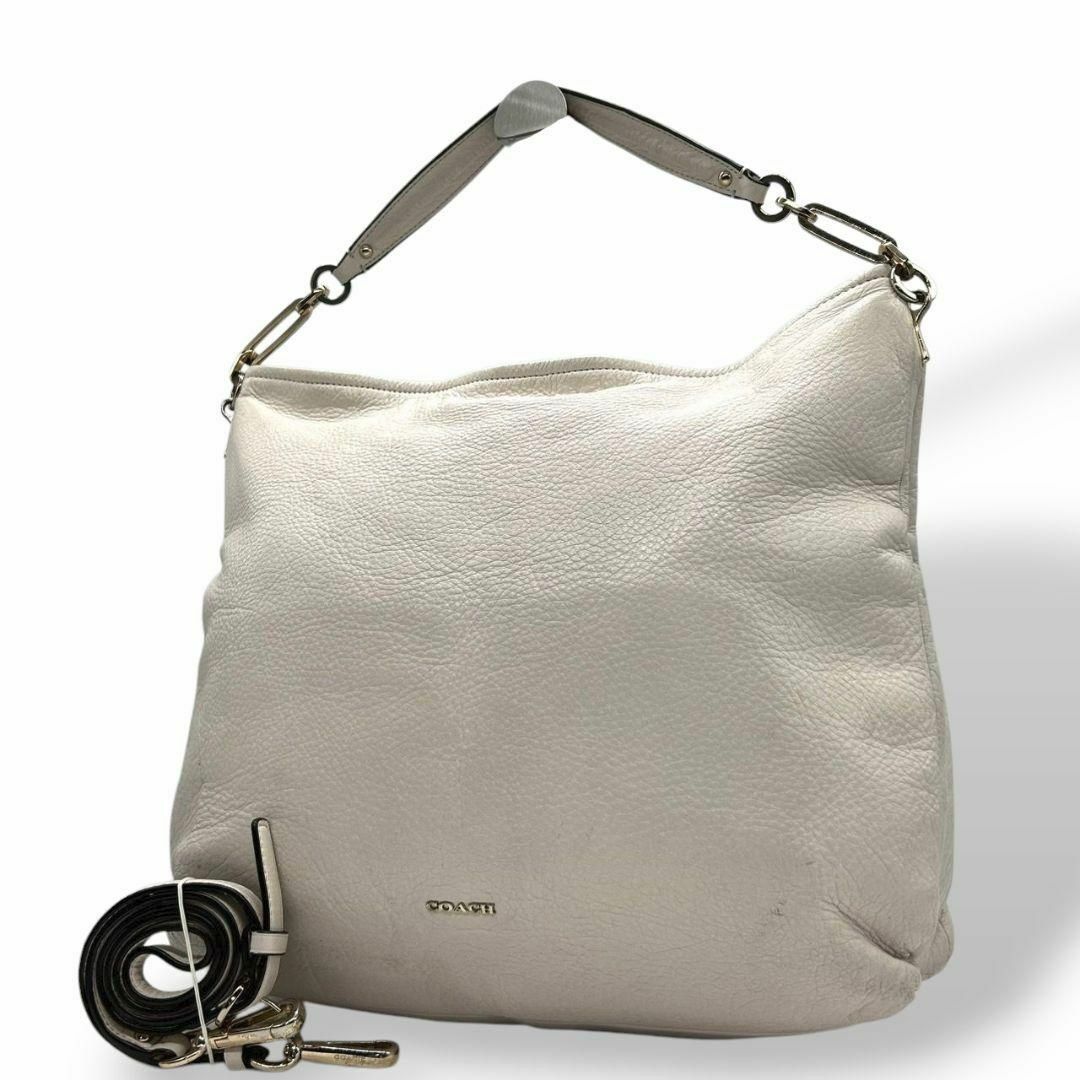 COACH - コーチ ハンドバッグ 2way 白 エル ホーボー レザー COACH - コーチ ハンドバッグ 2way 白 エル ホーボー レザー