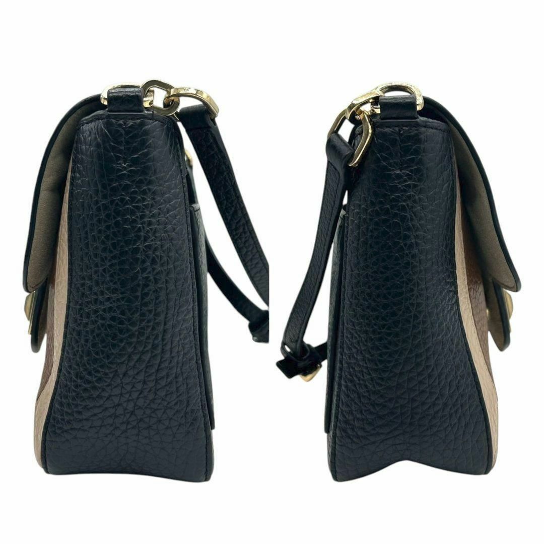 FURLA - フルラ ショルダーバッグ 黒 レザー バイカラー FURLA - フルラ ショルダーバッグ 黒 レザー バイカラー
