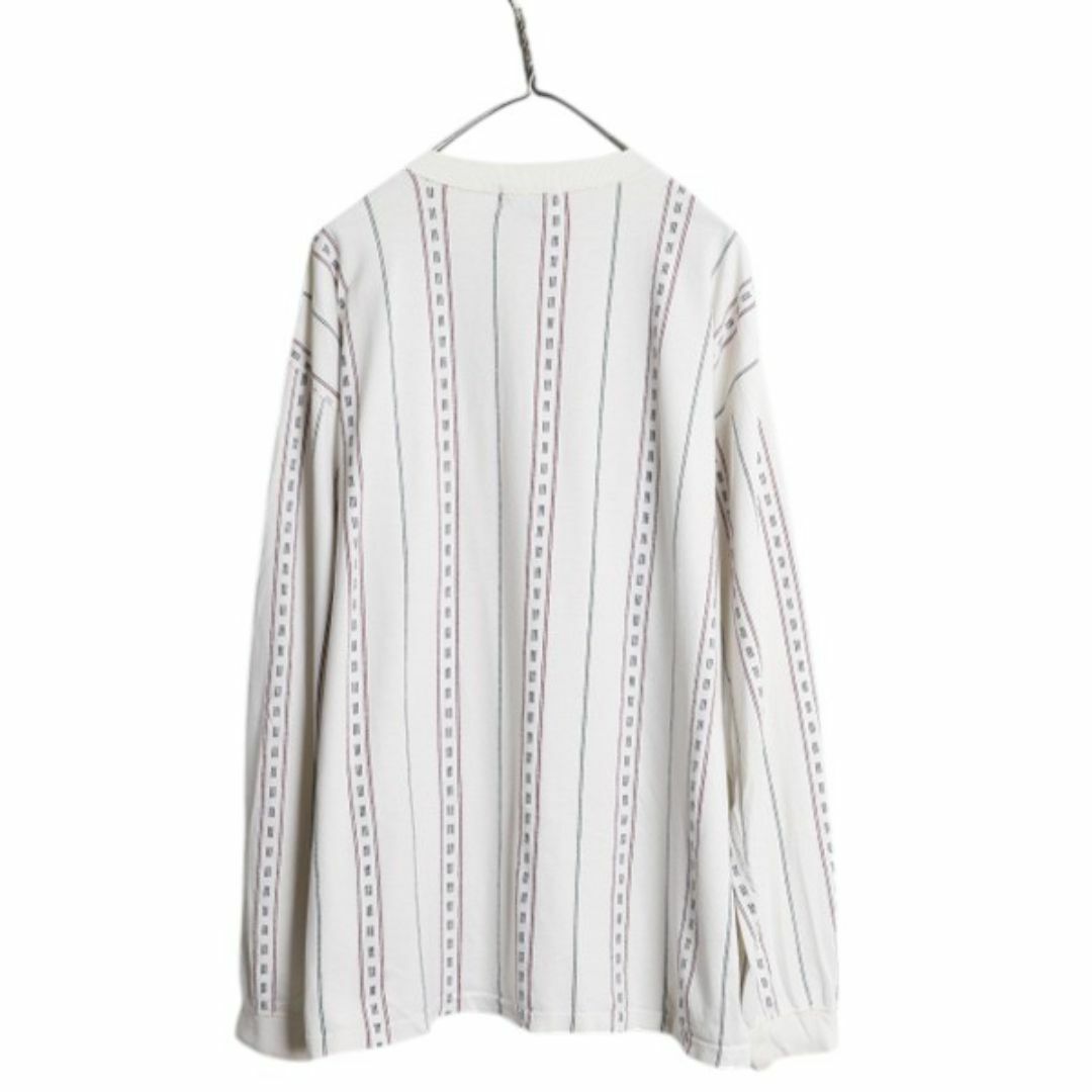 90s USA製 エディーバウアー ヘンリーネック 総柄 長袖 Tシャツ 90s USA製 エディーバウアー ヘンリーネック 総柄 長袖 Tシャツ