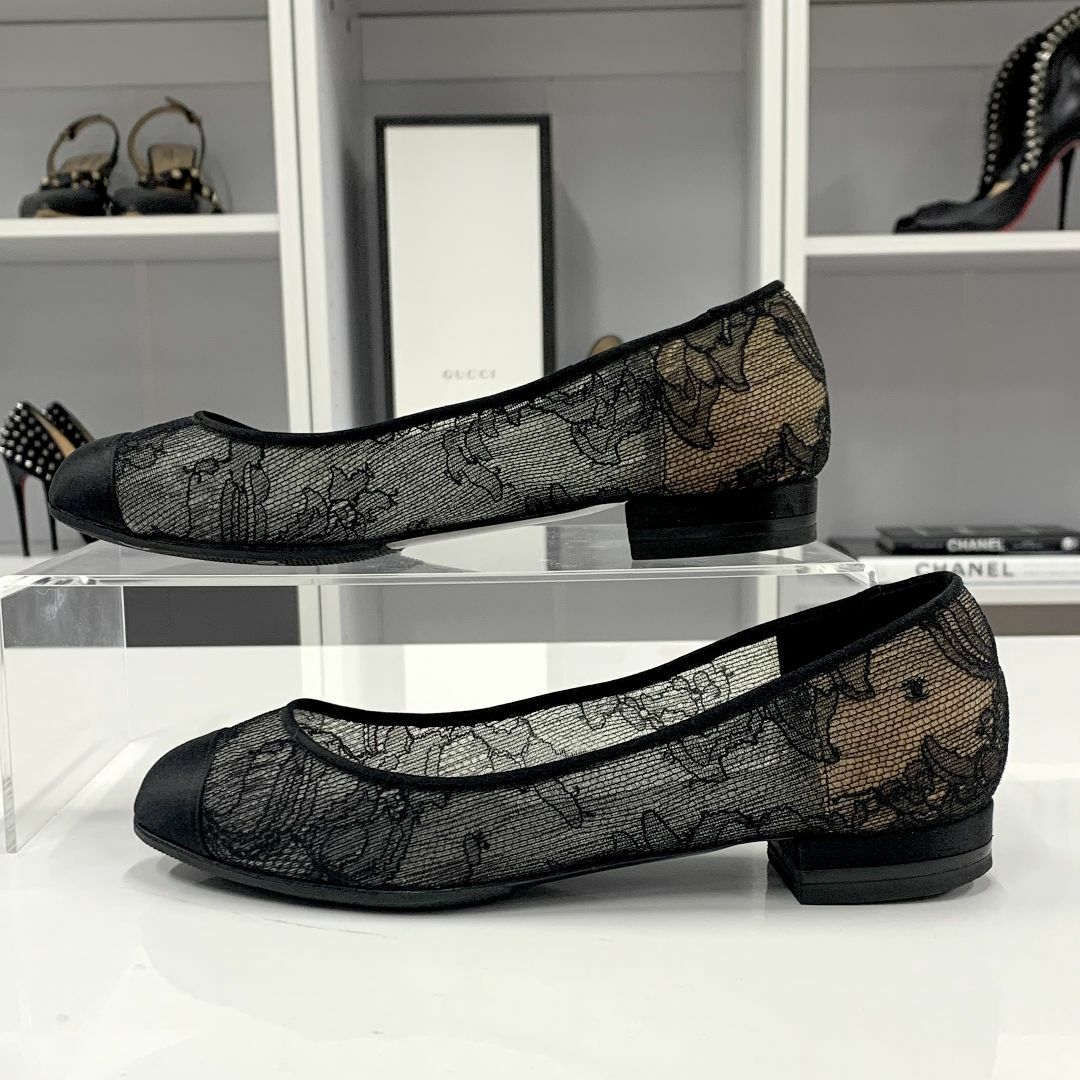 CHANEL - 9640 シャネル レース ココマーク フラワー フラット CHANEL - 9640 シャネル レース ココマーク フラワー フラット