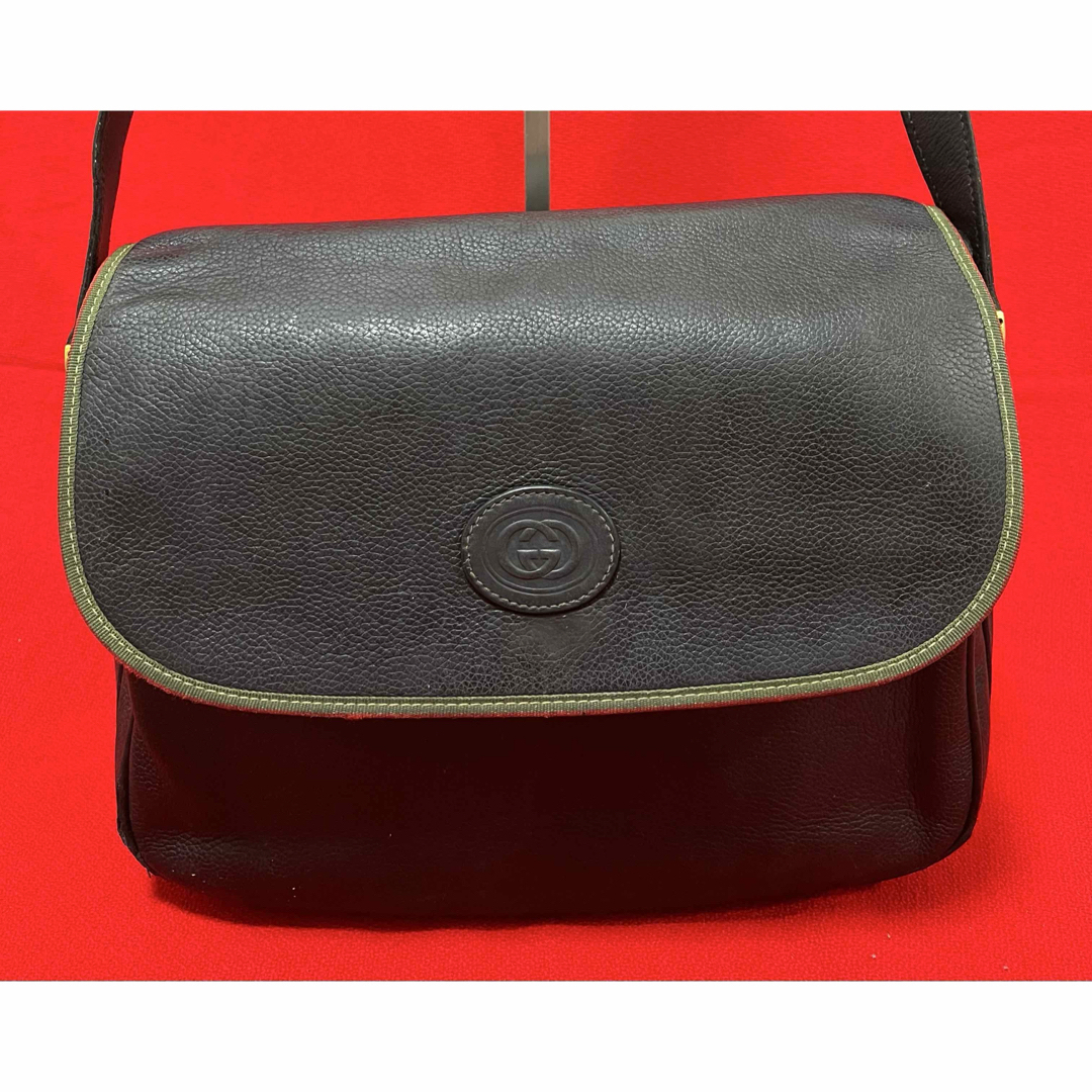 GUCCI - 正規】 GUCCI グッチ 本革×シェリー バッグ カバン 黒 GUCCI - 正規】 GUCCI グッチ 本革×シェリー バッグ カバン 黒
