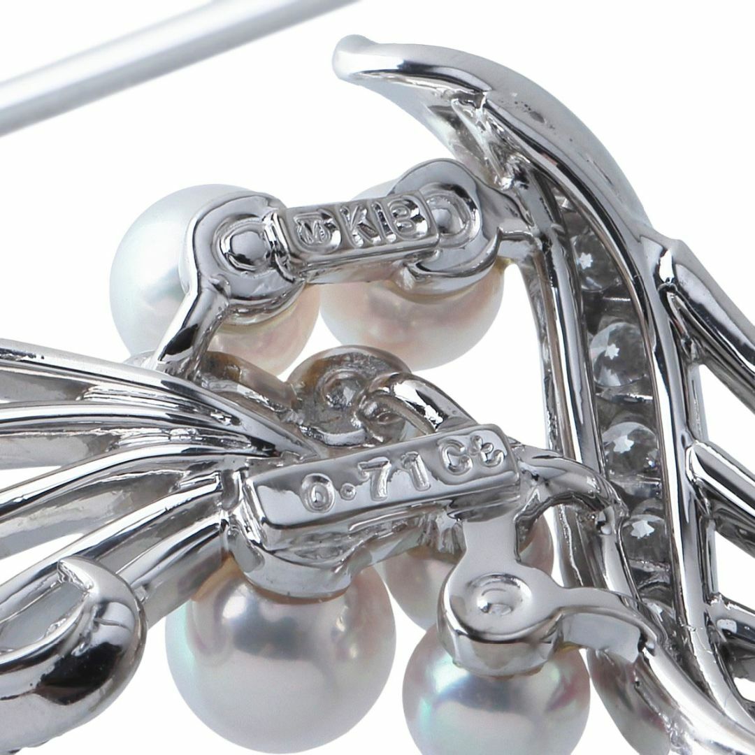 MIKIMOTO - ミキモト パール ダイヤ ブローチ 0.71ct K18WG MIKIMOTO - ミキモト パール ダイヤ ブローチ 0.71ct K18WG