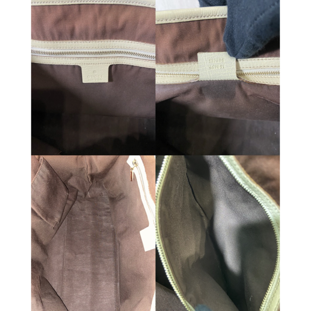 GUCCI - GUCCI トートバッグ GG柄 キャンバス レザー シェリー GUCCI - GUCCI トートバッグ GG柄 キャンバス レザー シェリー
