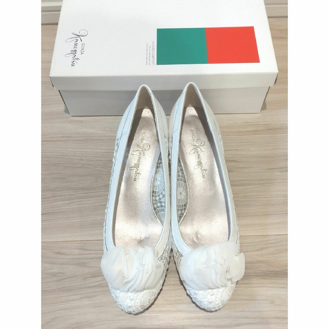GINZA Kanematsu - 新品 銀座カネマツ 2way ホワイトパンプス GINZA Kanematsu - 新品 銀座カネマツ 2way ホワイトパンプス