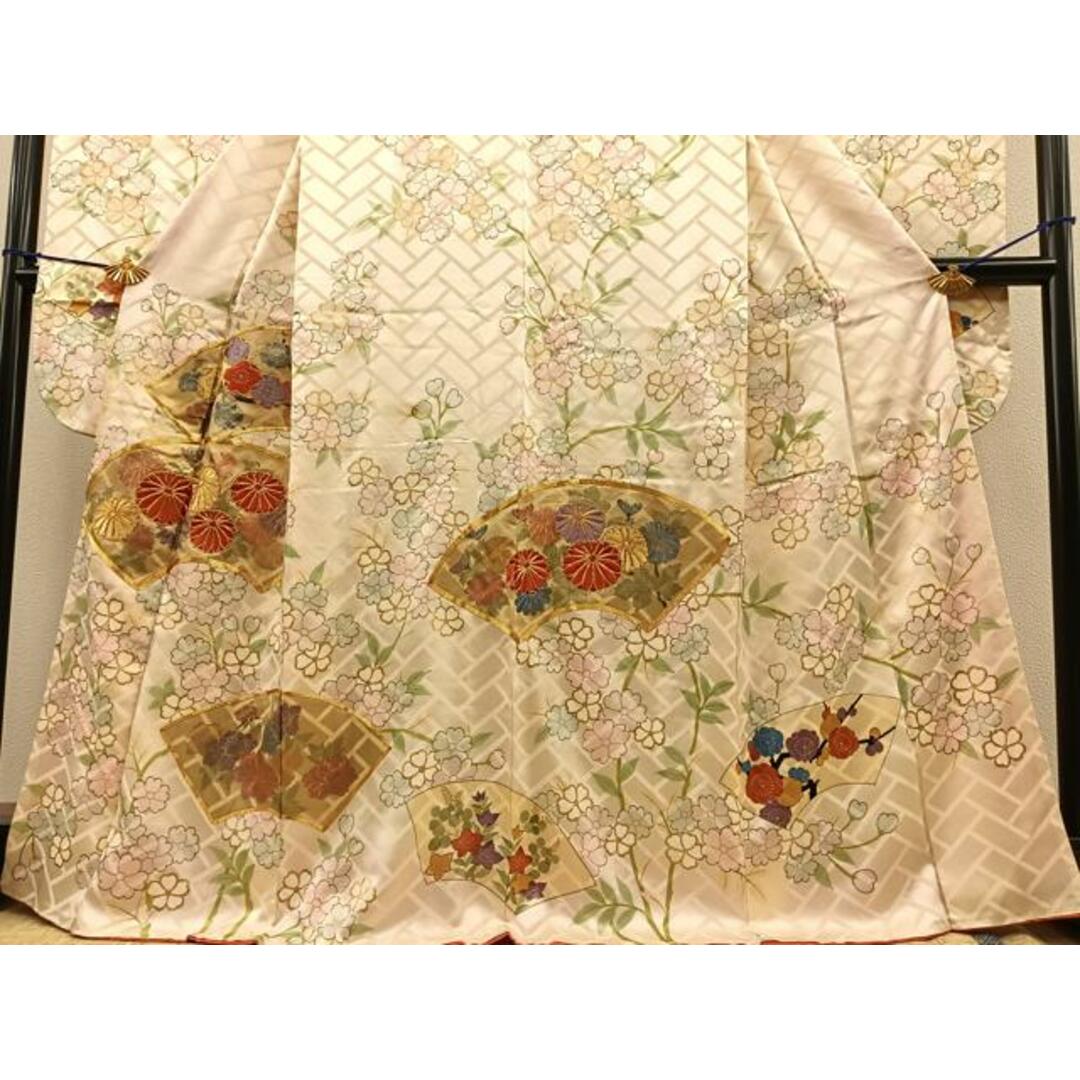 平和屋着物□豪華振袖 駒刺繍 地紙菊梅文 金彩 正絹 逸品 平和屋着物□豪華振袖 駒刺繍 地紙菊梅文 金彩 正絹 逸品