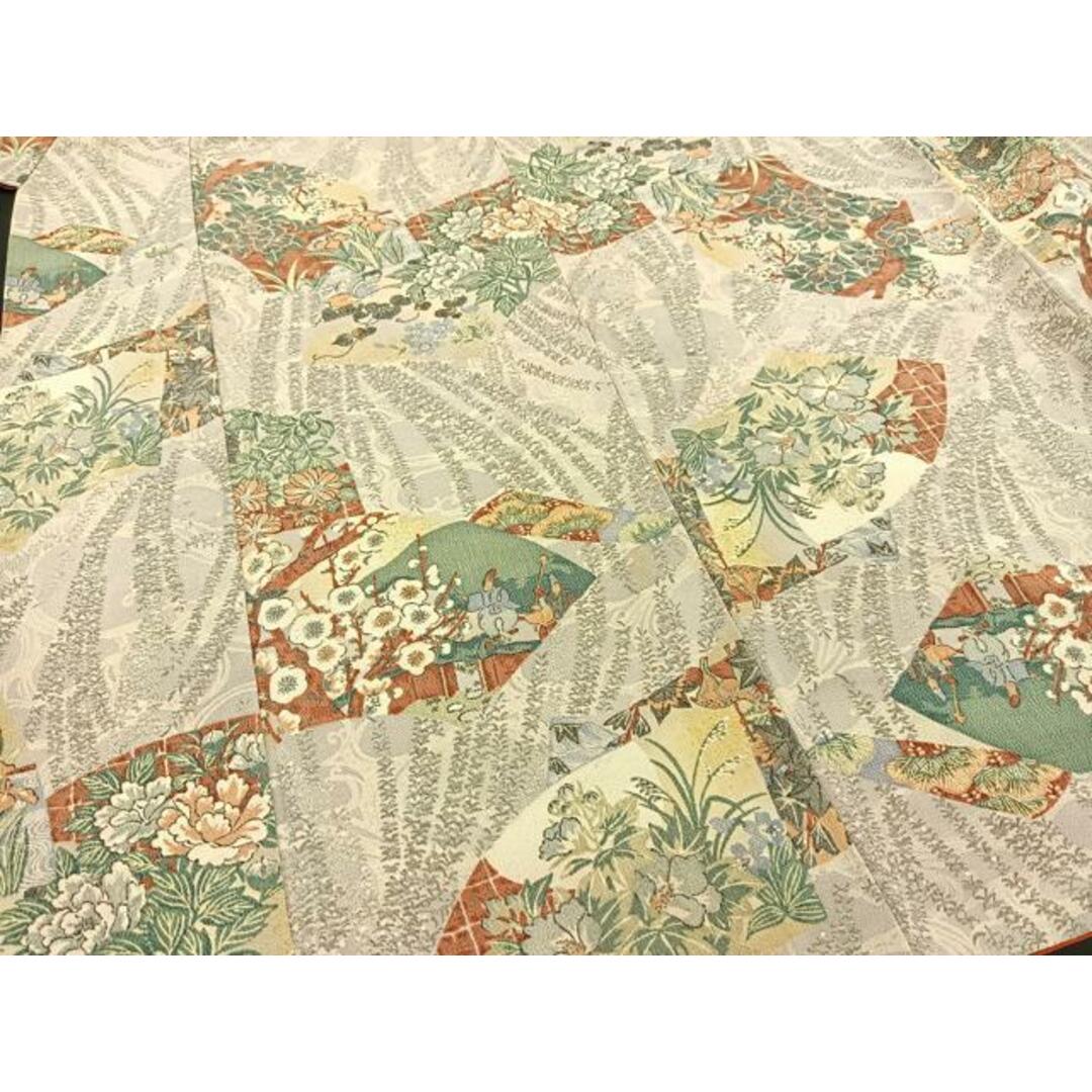 平和屋着物□上質な小紋 手描き 地紙人物風景文 鬼しぼ縮緬 正絹 平和屋着物□上質な小紋 手描き 地紙人物風景文 鬼しぼ縮緬 正絹