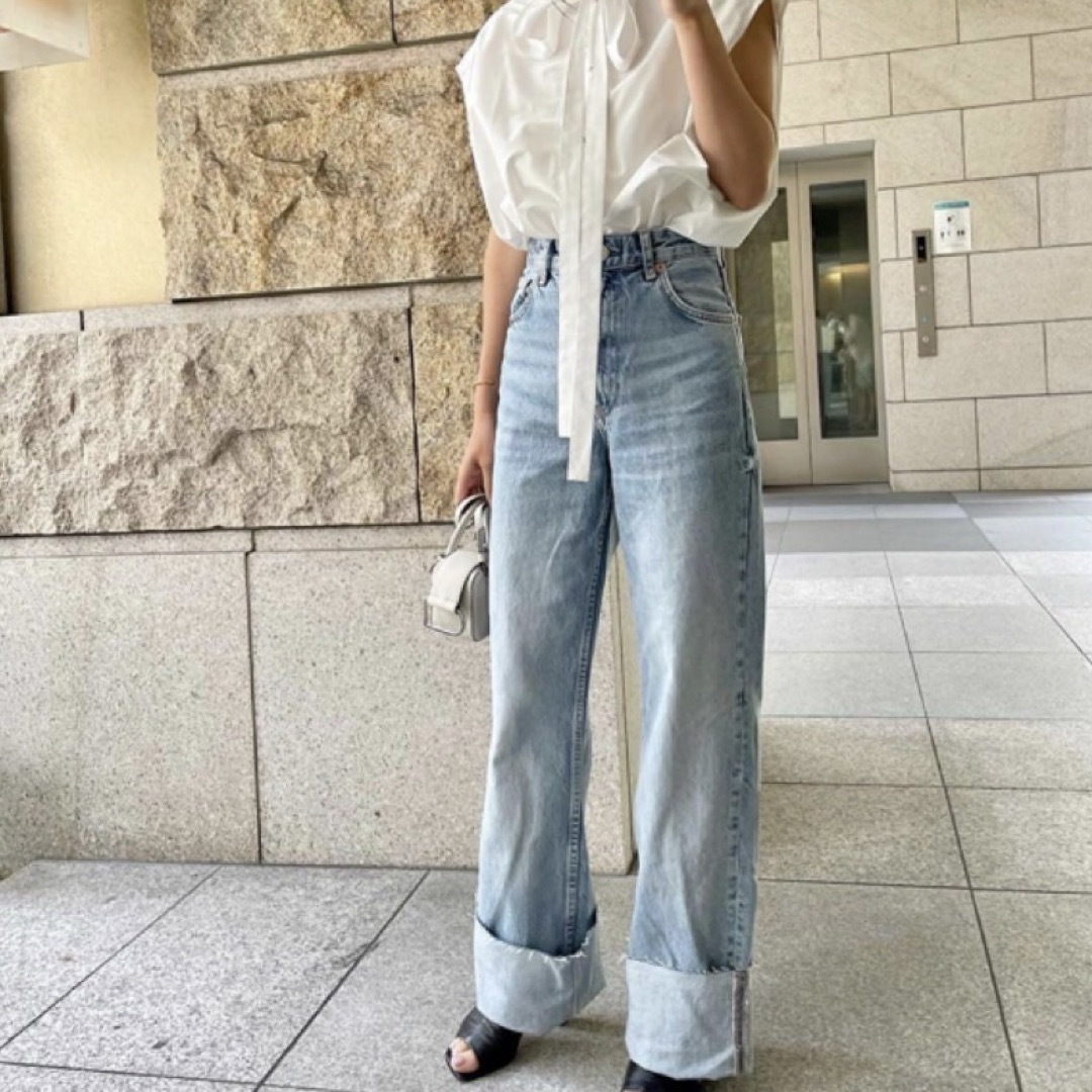 ZARA - 極美品♡SNS話題!ZARA ワイドレッグデニムパンツ 38 ZARA - 極美品♡SNS話題!ZARA ワイドレッグデニムパンツ 38
