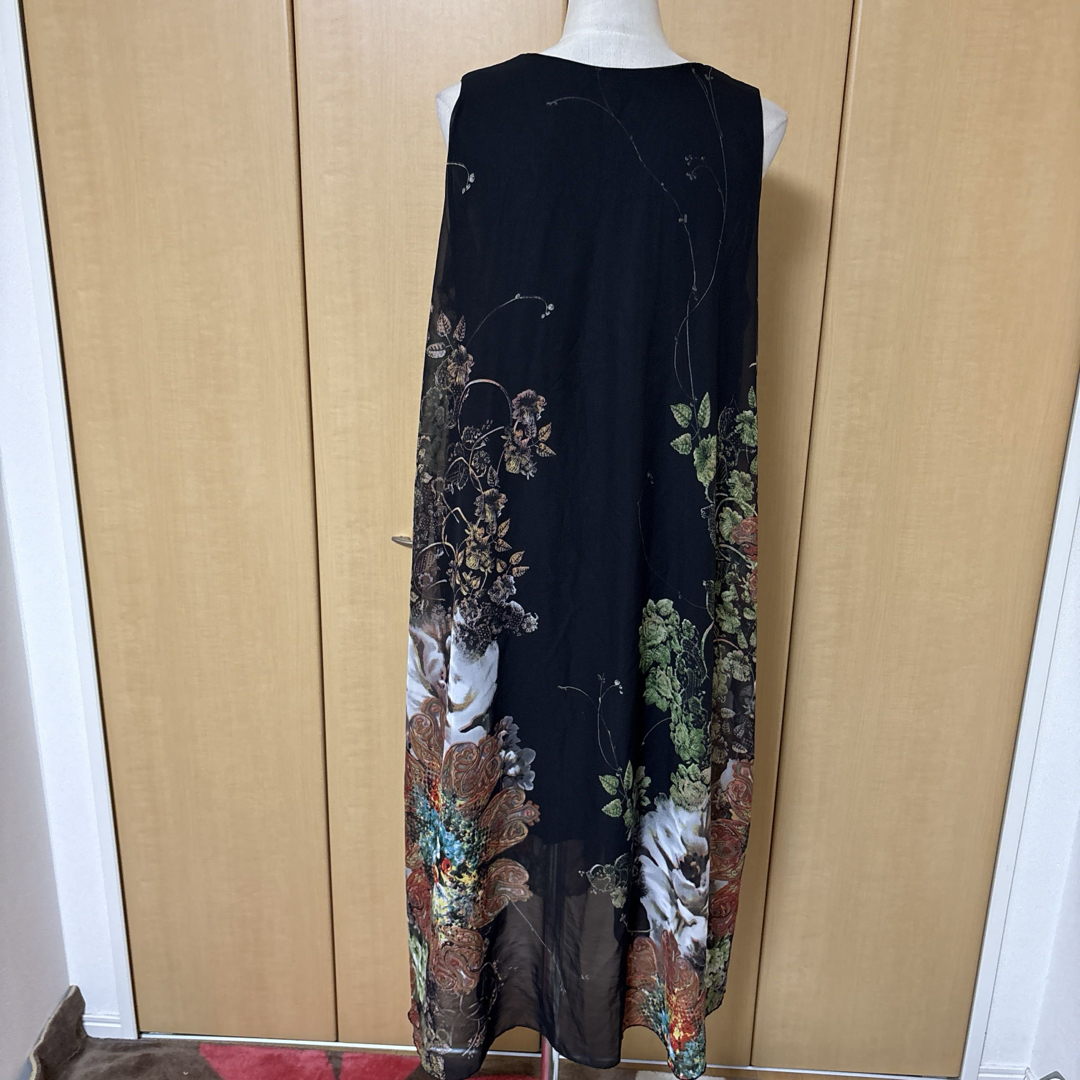 LL 大きなフラワー シフォン ロングワンピの通販 by サイズ豊富 LL 大きなフラワー シフォン ロングワンピの通販 by サイズ豊富