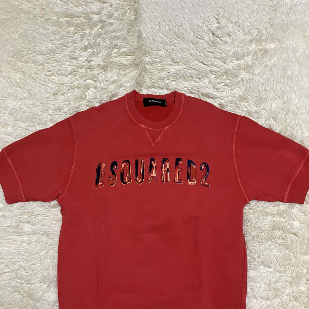 DSQUARED2 - ディースクエアード 半袖 ロゴ プリント レッド DSQUARED2 - ディースクエアード 半袖 ロゴ プリント レッド