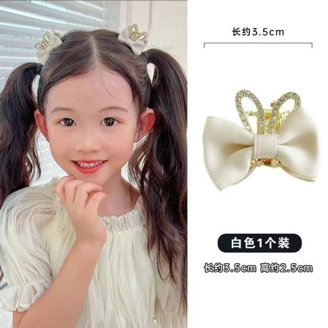 リボン うさぎ みみ上品 おしゃれ ホワイト ヘアクリップ リボン うさぎ みみ上品 おしゃれ ホワイト ヘアクリップ
