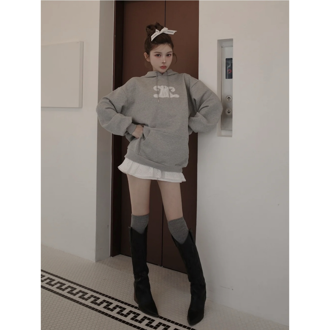 Darich - 【超美品】Darich レースアップリケロゴフーディ Darich - 【超美品】Darich レースアップリケロゴフーディ