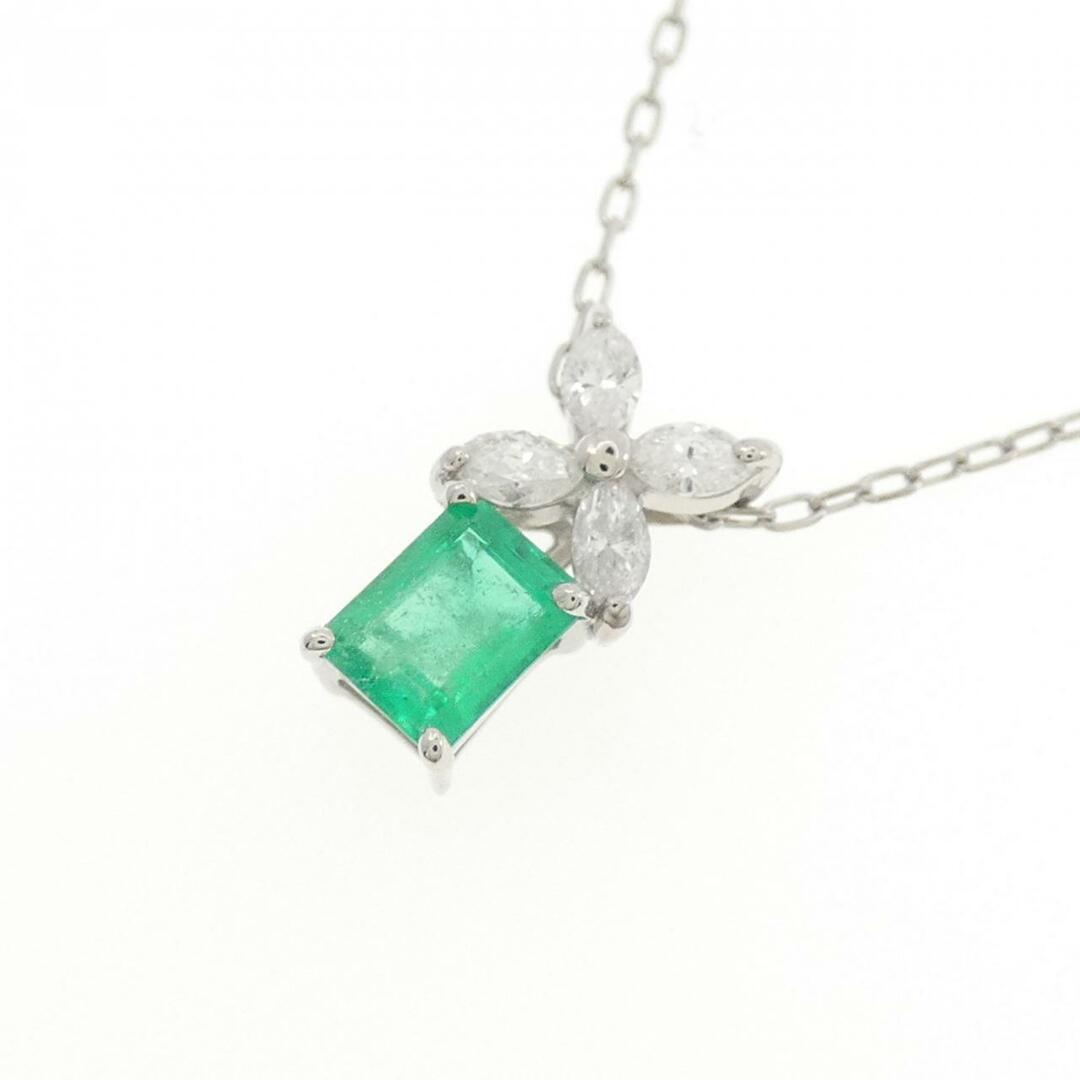 PT900/PT850 フラワー エメラルド ネックレス 0.46CTの通販 by PT900/PT850 フラワー エメラルド ネックレス 0.46CTの通販 by