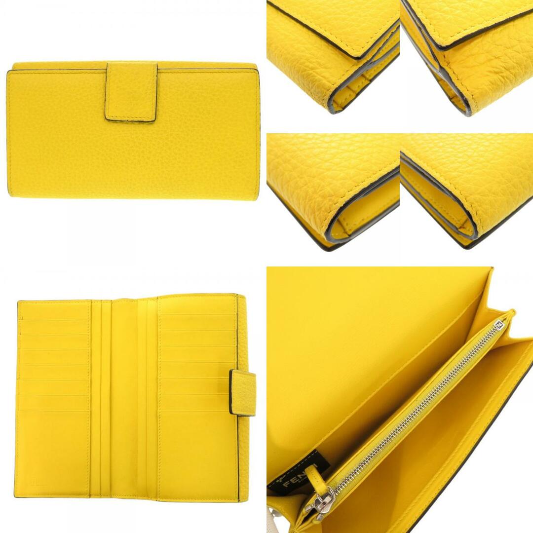FENDI - フェンディ ピーカブー 8M0437 レザー イエロー 長財布 FENDI - フェンディ ピーカブー 8M0437 レザー イエロー 長財布