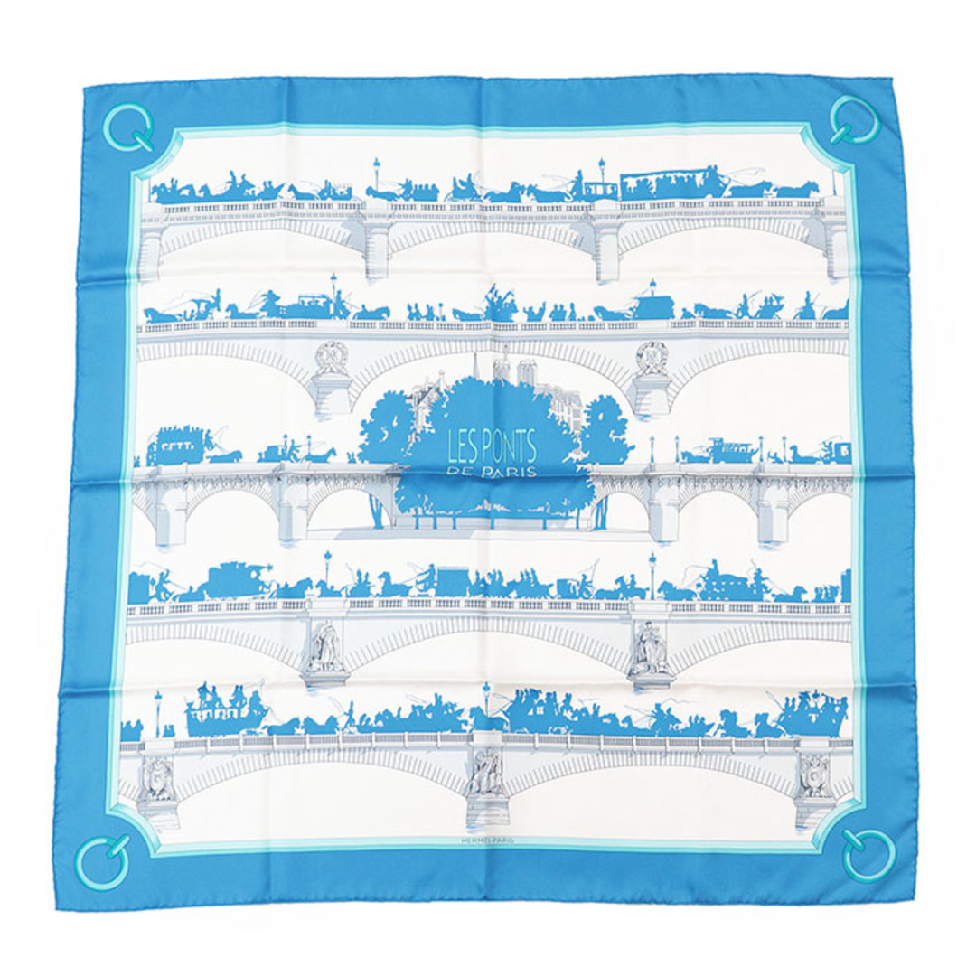 HERMES - 【極美品】HERMES エルメス スカーフ カレ90 LES PONTS HERMES - 【極美品】HERMES エルメス スカーフ カレ90 LES PONTS
