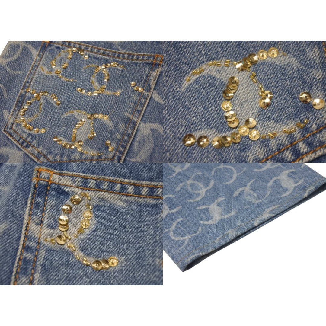 CHANEL - 極美品 CHANEL シャネル ココマーク ワイドデニム CHANEL - 極美品 CHANEL シャネル ココマーク ワイドデニム