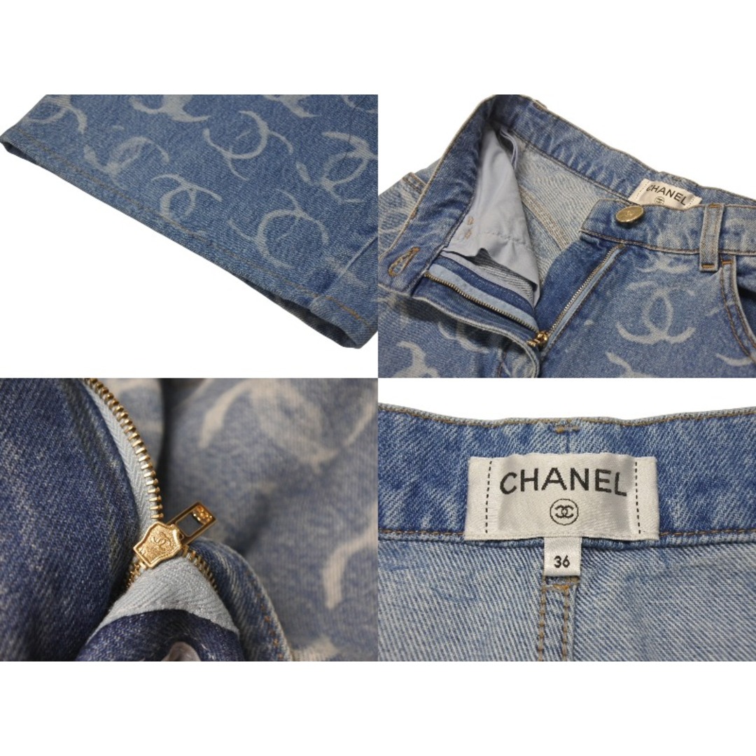 CHANEL - 極美品 CHANEL シャネル ココマーク ワイドデニム CHANEL - 極美品 CHANEL シャネル ココマーク ワイドデニム