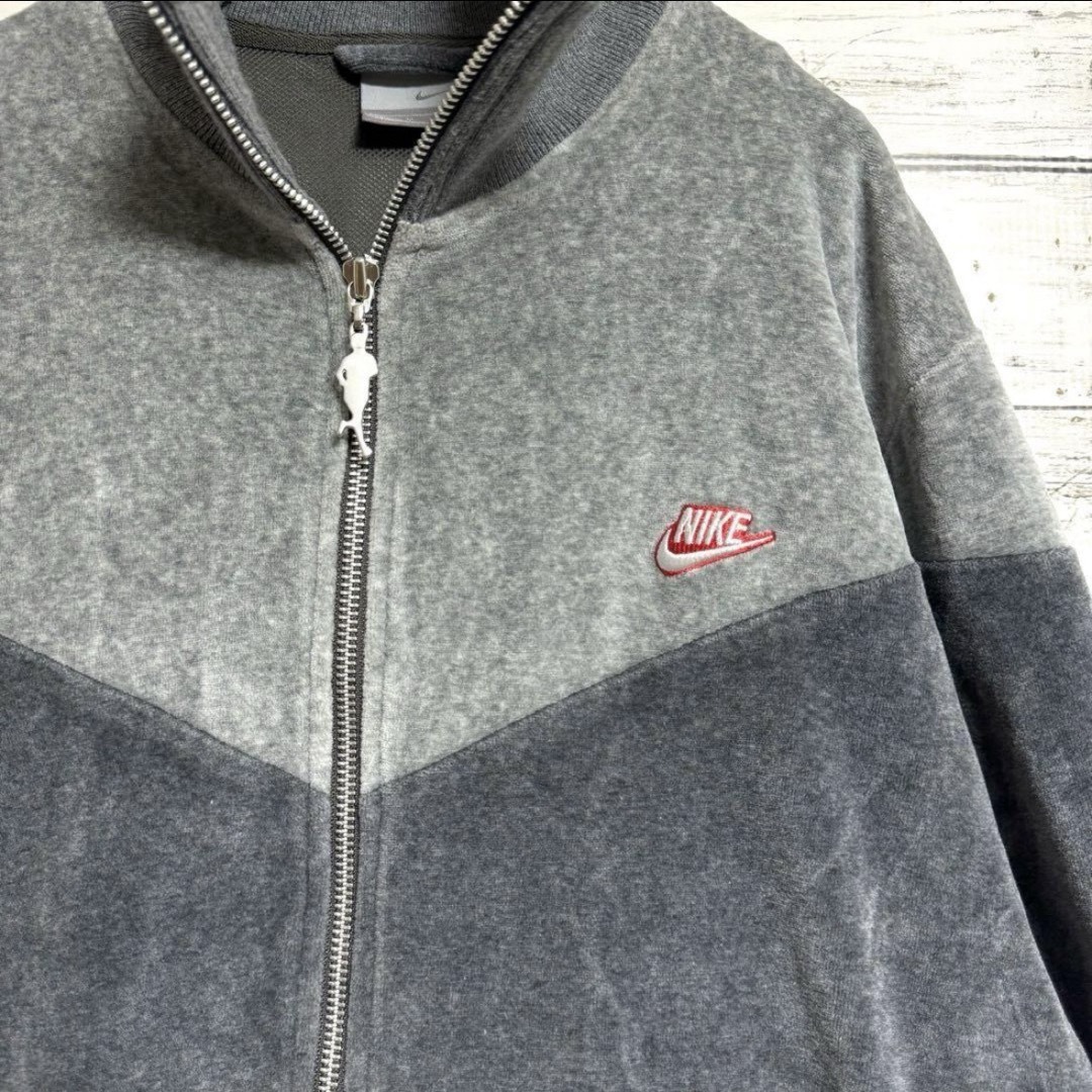 NIKE - 希少 NIKE ナイキ 刺繍ロゴ 切替 ベロア トラック NIKE - 希少 NIKE ナイキ 刺繍ロゴ 切替 ベロア トラック