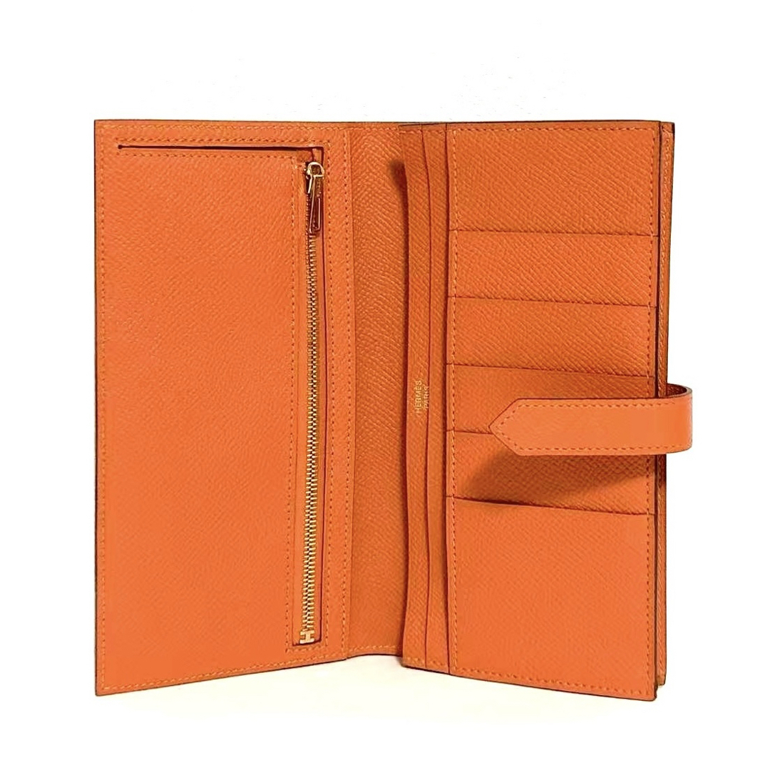 HERMES - 未使用☆エルメス ベアン スフレ オレンジ 長財布 HERMES - 未使用☆エルメス ベアン スフレ オレンジ 長財布