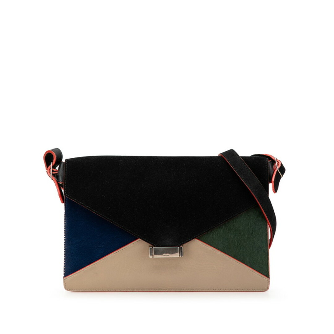 CELINE - セリーヌ ロゴ ショルダーバッグ レザー スエード CELINE - セリーヌ ロゴ ショルダーバッグ レザー スエード