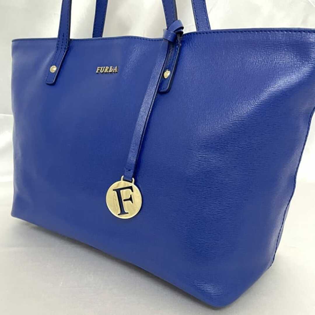 FURLA - フルラ トートバッグ f-22986 ブルー 美品 レザー 中古 FURLA - フルラ トートバッグ f-22986 ブルー 美品 レザー 中古