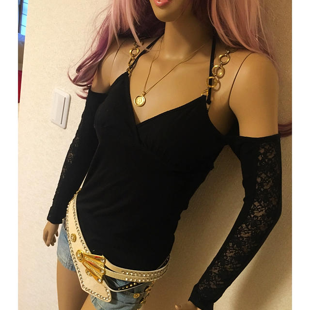 d,i.a♡肩出しカットソー♡サスペンダー♡ギャル - 長袖 d,i.a♡肩出しカットソー♡サスペンダー♡ギャル - 長袖