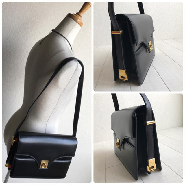 CELINE - ヴィンテージ セリーヌ ショルダー レザー バッグ 黒 CELINE - ヴィンテージ セリーヌ ショルダー レザー バッグ 黒